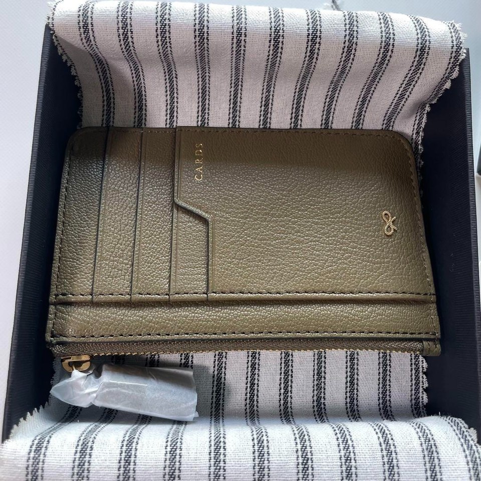 Anya Hindmarch Zany Card Case Leather Olive Women's From Japan | eBay