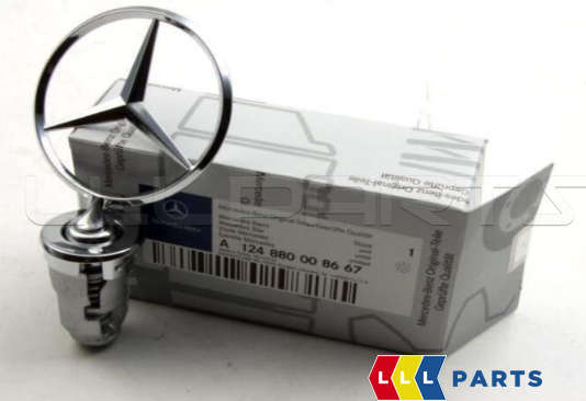 NEW GENUINE MERCEDES BENZ W124 W201 FRONT BONNET CHROME EMBLEM ...