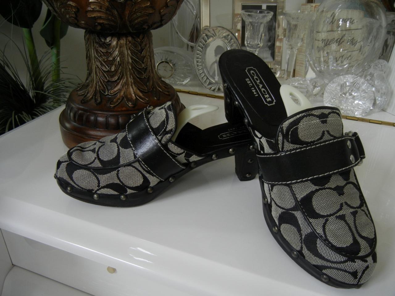 WOMEN'S COACH RAINA BLACK SIGNATURE LOGO STUDDED PLAT… - Gem