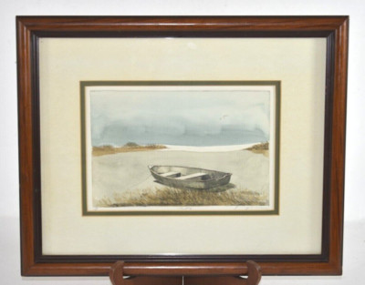 The Dory Watercolor Artist Proof? Art Signed Framed Row Boat Beach ...