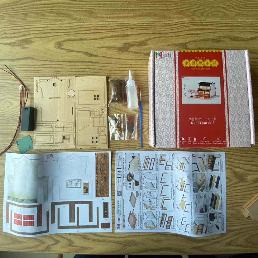 Diorama Miniature Building Model Kit Lighting Wooden DIY House Scene ...