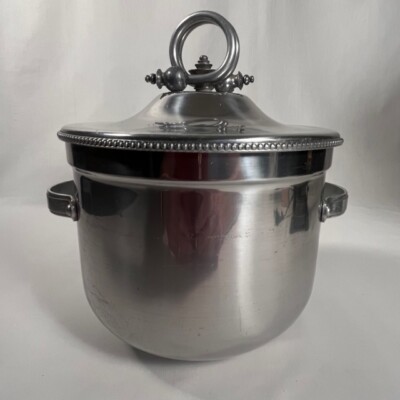 Vintage Buenilum BW Aluminum Ice Bucket Twisted Handles Vacuum ...