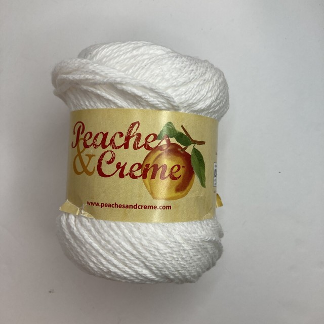 Peaches and Creme 100 Cotton Yarn 2.5 Oz Original 3 Skeins White 262011 ...