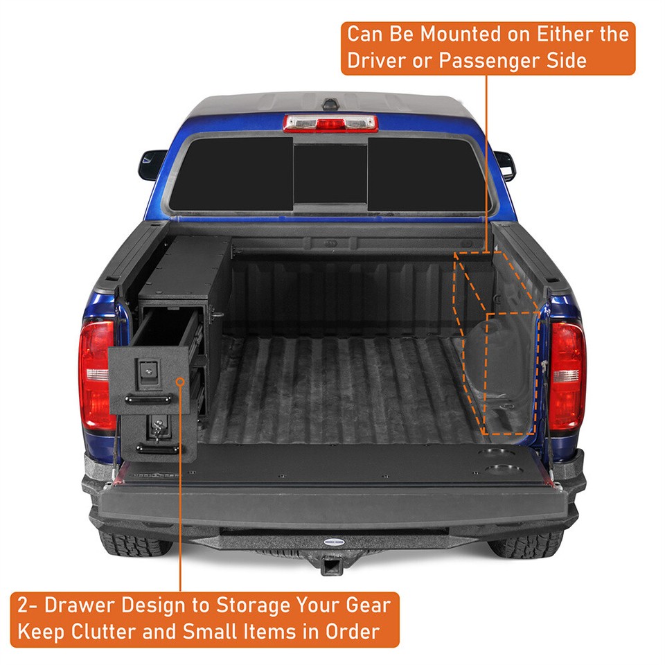Steel Storage Drawer System Truck Side Box for 15-22 Chevy Colorado ...