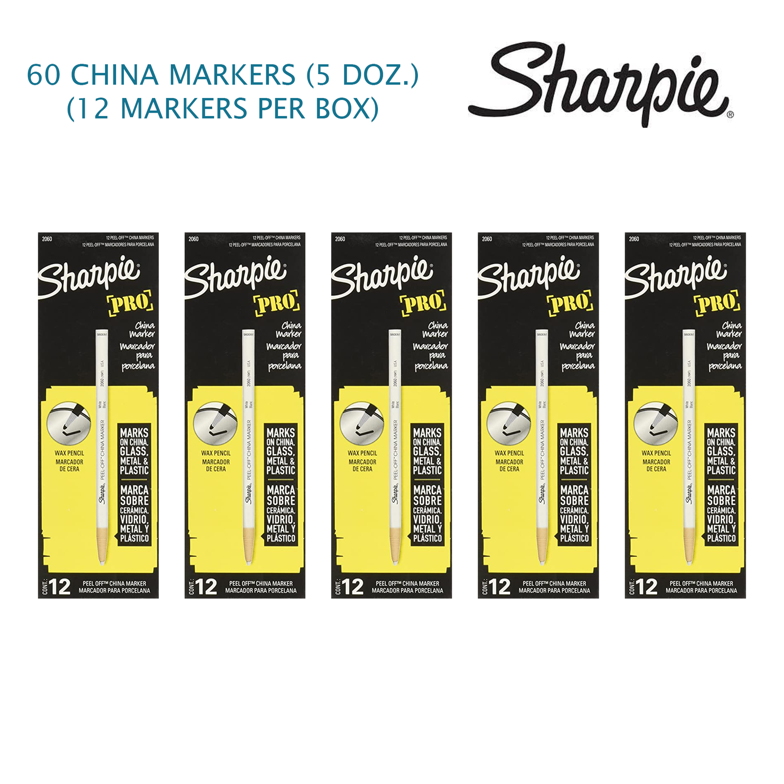 Sharpie Peel-Off China Markers, White (SAN2060) Pack Size: 60 | eBay