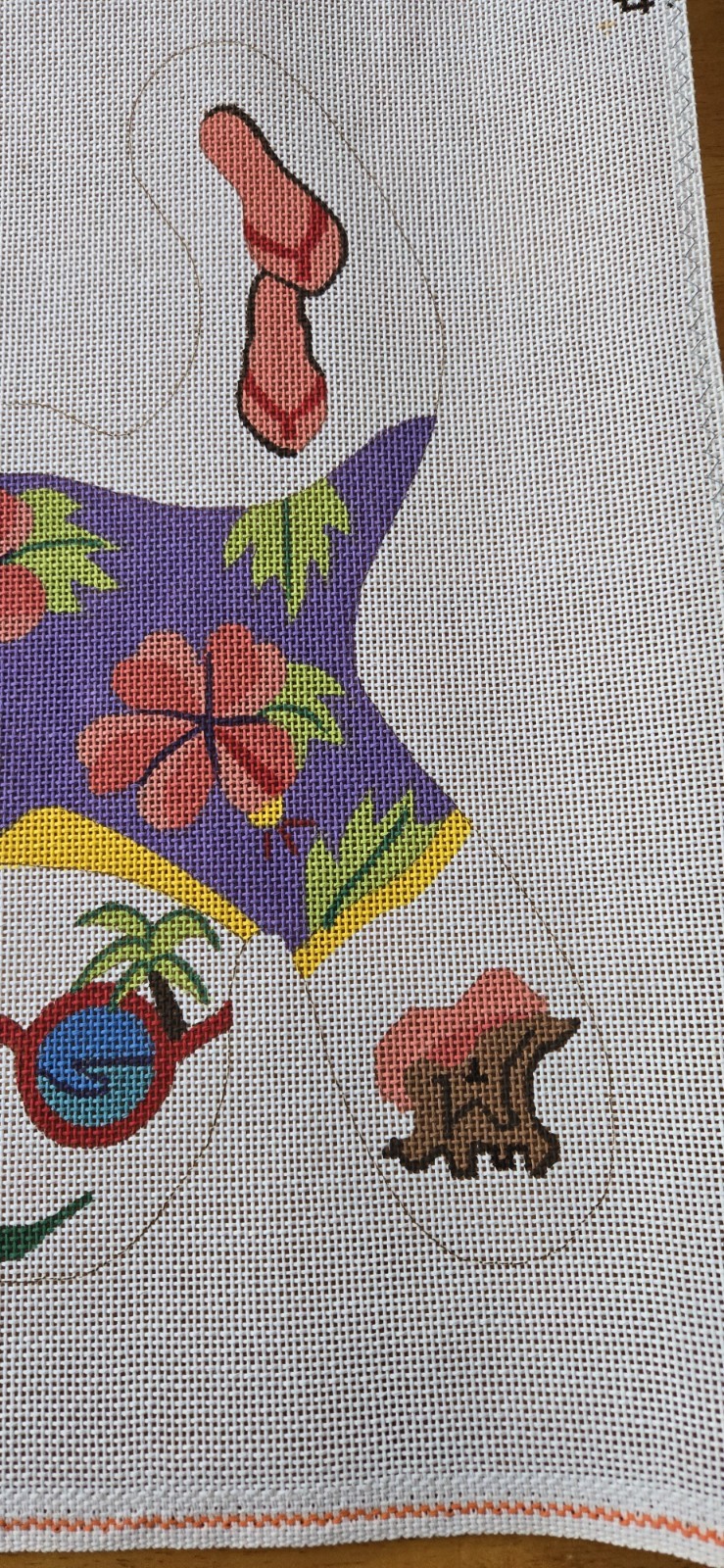 RARE Julie Pischke Hand Painted Needlepoint Canvas-Mr. Key West Frog-13 ...