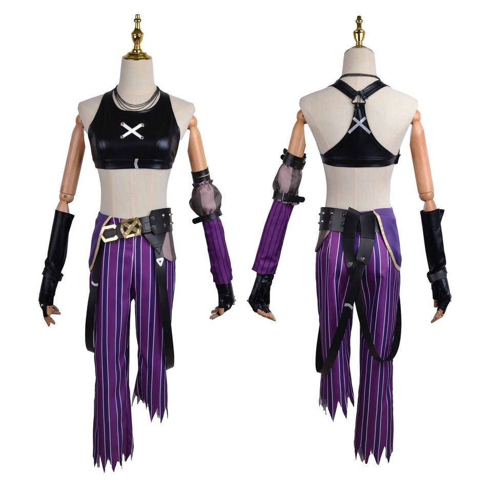 Arcane League of Legends LoL Jinx Cosplay Costume Uniform Wig Party ...