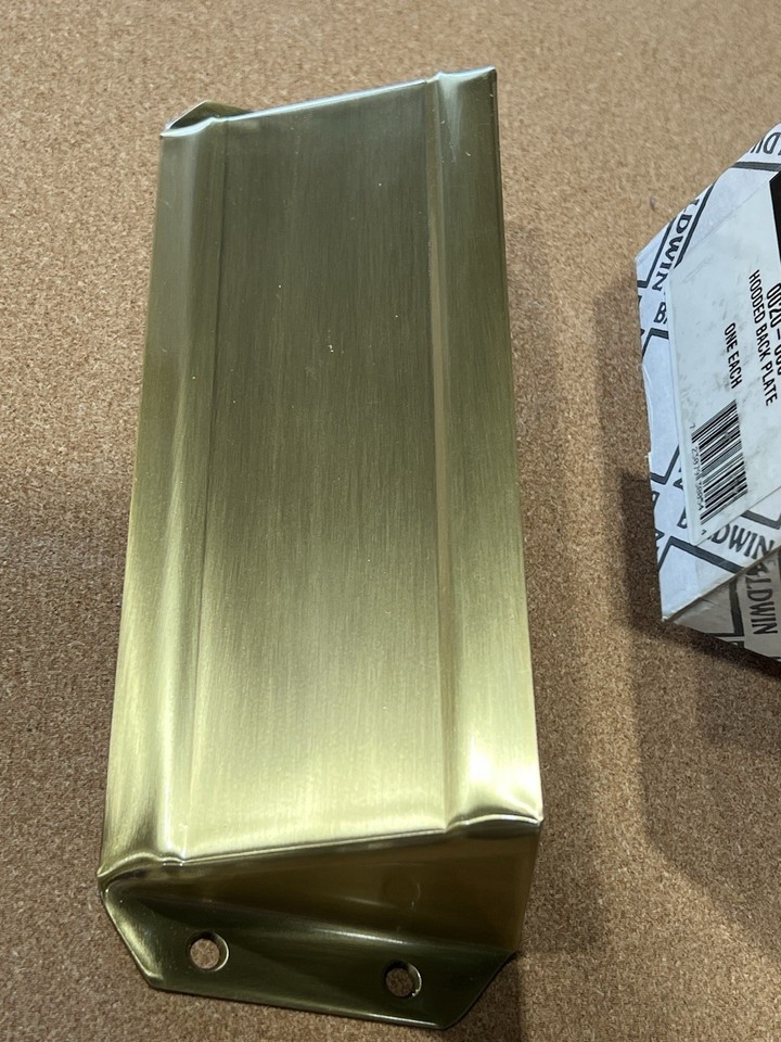 Baldwin 0020-060 Satin Brass/Brown Letter Box Hooded Back Plate NOS | eBay