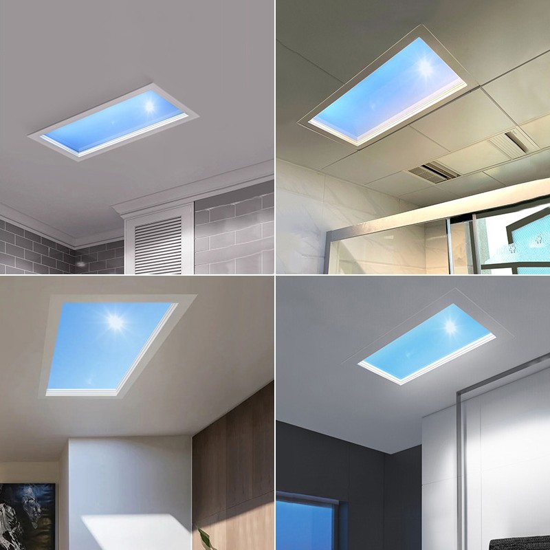 72W Dimmable LED Blue Sky Lamp Panel Ceiling Fixture Roof Natural ...