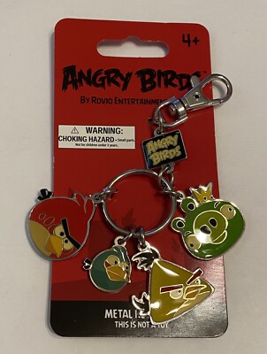 ANGRY BIRDS Keychain Charms, 4 Colorful Game Characters, Trigger Clip ...