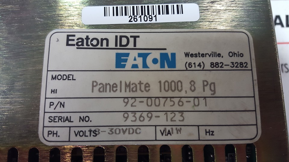 EATON PANELMATE PANELMATE 1000, 8 PG (P/N- 92-00 756-01) | eBay