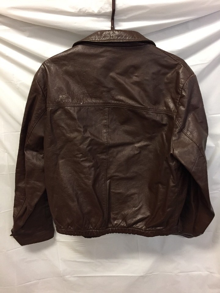 Ralph Edwards Mens Brown Leather Jacket Sz 46R VINTAGE | eBay