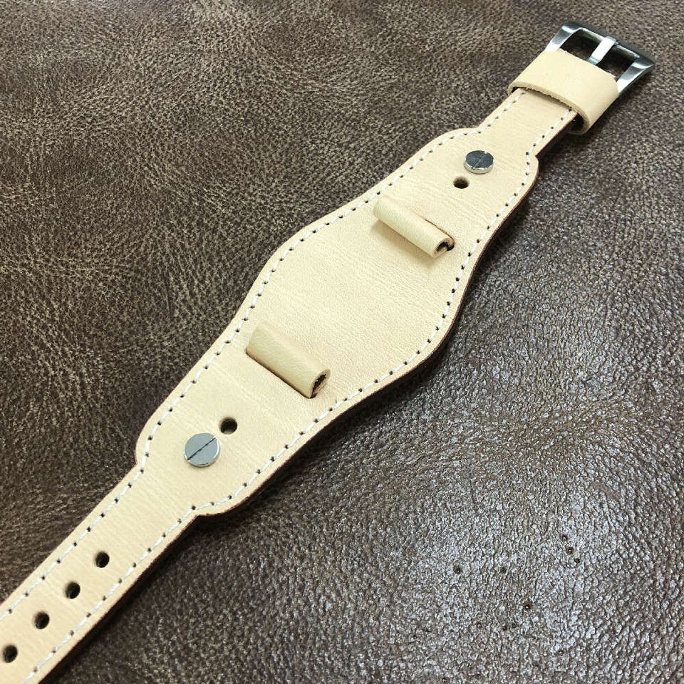Size 16/18/20mm Genuine Cow Leather Cuff Wire Lug Watch Strap/Band #123 ...