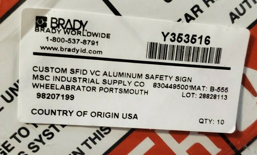 BRADY Aluminum Danger Lead, Cadmium, Inorganic Arsenic, Chromium Sign ...