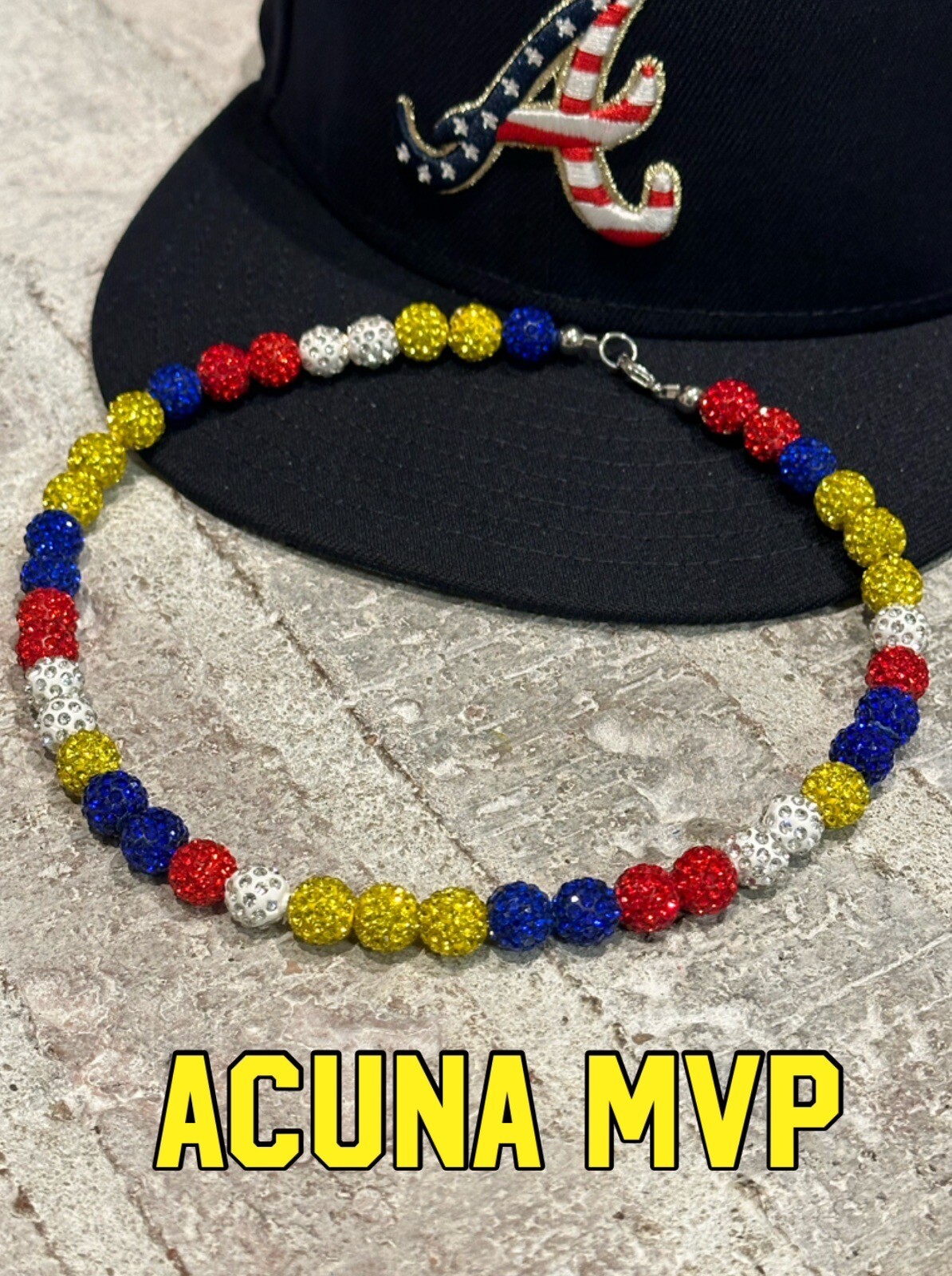 (CUSTOM SIZES) MLB Inspired Rhinestone Beaded Baseball Necklace (16” 18 ...