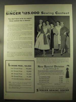1957 Singer Sewing Center Ad - $125,000 Contest | eBay