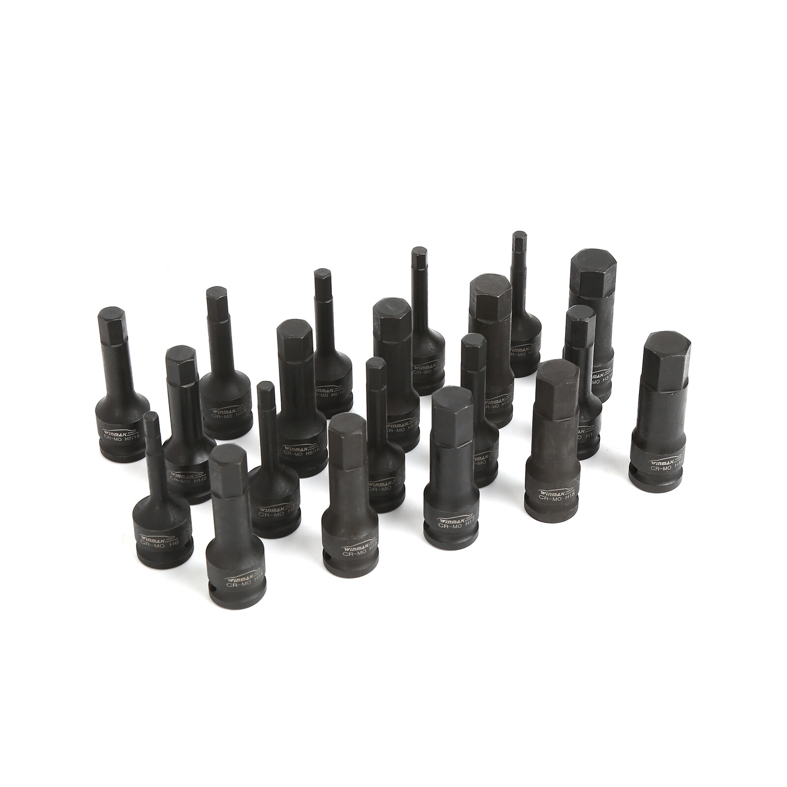 20pcs 1/2" Dr, Impact Hex Driver Tools Set, 6 Point SAE 1/4"-3/4 ...