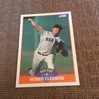 1989 Score Baseball | Roger Clemens | #350 | Boston Red Sox Error Stats ...