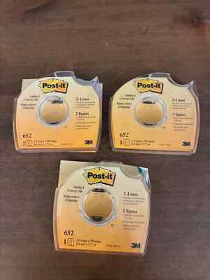 3 Rolls Post-it Labeling & Cover-Up Tape, Non-Refillable, 1/3" x 700 ...