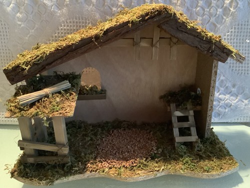 Fontanini by Roman Inc., Bark Moss Box Crèche Stable 54628 Stable Only ...