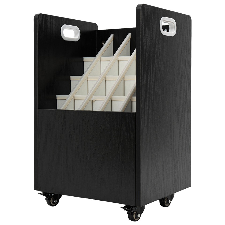 Blueprint Storage Rack - 20 Slot Black Rolling Map Holder on Wheels ...