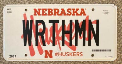 Nebraska VANITY License Plate WORTHMAN (WRTHMN) | eBay