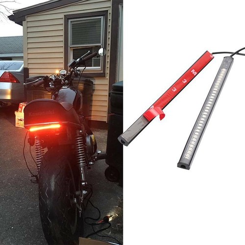 2X Motorcycle 48 LED Flexible Strip Light Integrated Tail Brake Stop ...