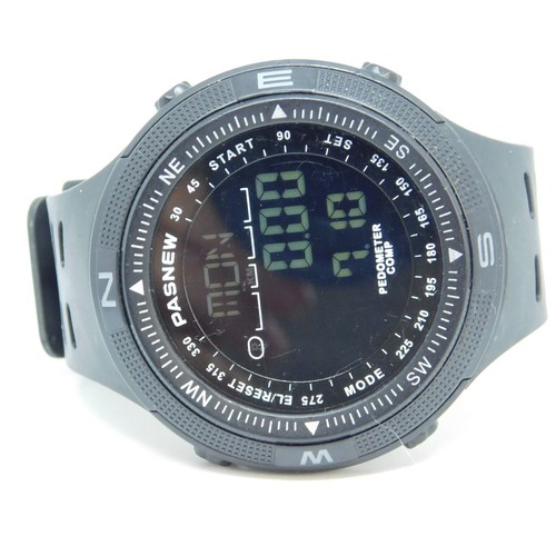 PASNEW Pindows PDS5008 Pedometer Comp Quartz Digital Men's Watch New ...