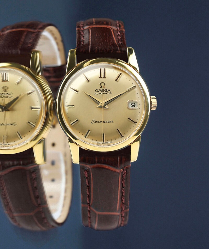 ' Authentic' OMEGA SEAMASTER 18K-GP AUTOMATIC GOLD DIAL WATCH_MSRP $3200 | eBay