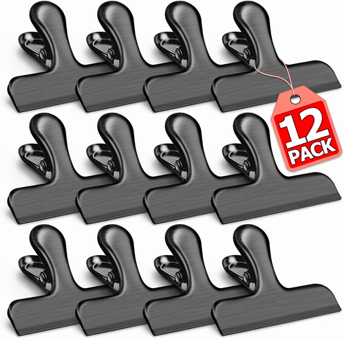 12 Pack Stainless Steel Chip Clips, Bag Clips for Food, Heavy Duty Chip ...