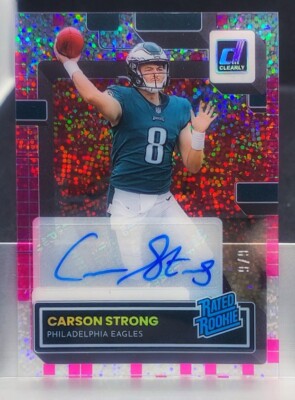 Carson Strong RC 2022 Donruss Clearly Techno Pink Auto Ultra Rare SSP ...