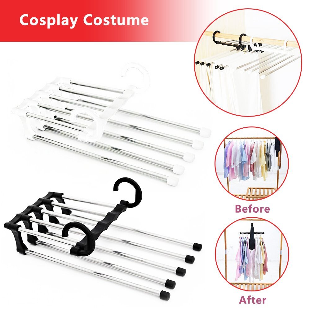 Pants rack shelves 5-in-1 Steel Multi-functional Wardrobe Hanger RO | eBay