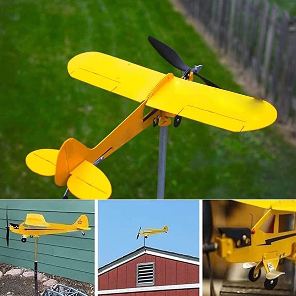 Airplane Weather Vane Weather Resistant Metal Wind Direction Indicator ...