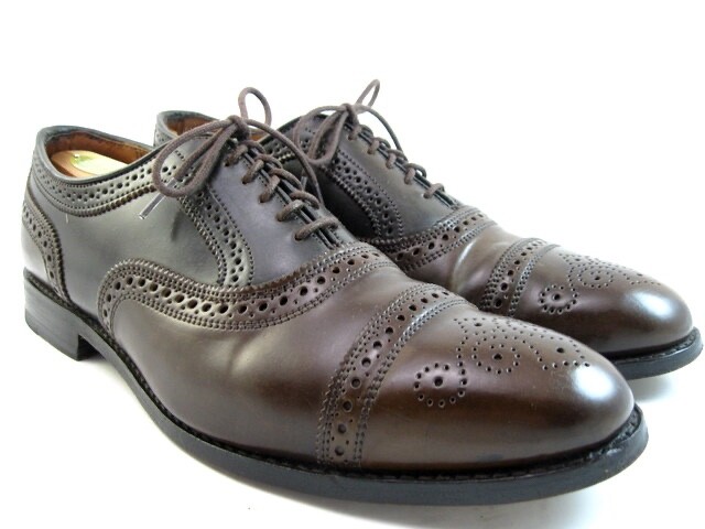 Allen Edmonds "STRAND" SHELL CORDOVAN Cap-Toe Oxfords 11.5 D Brown USA ...