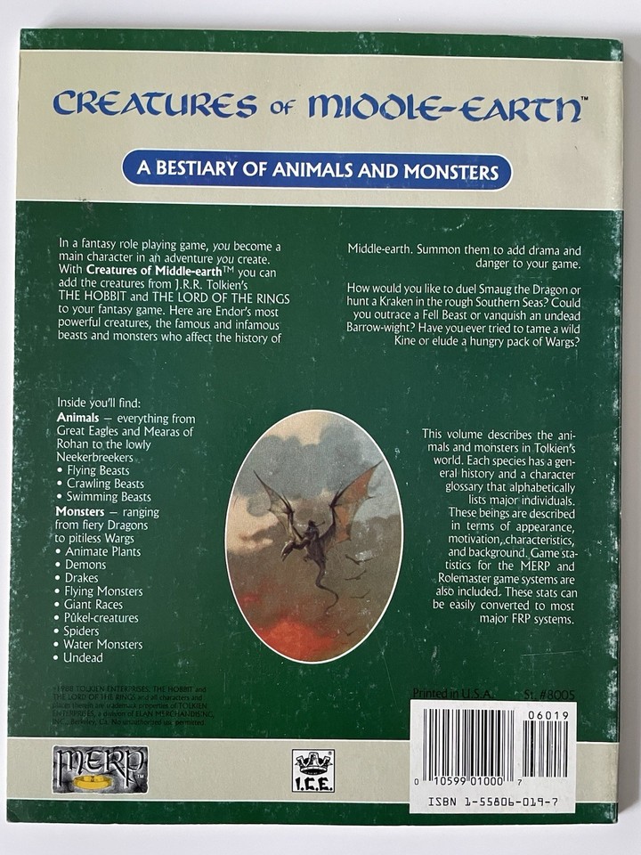 MERP lot 3 books Northwestern Gazetteer, Creatures, Core Rulebook | eBay