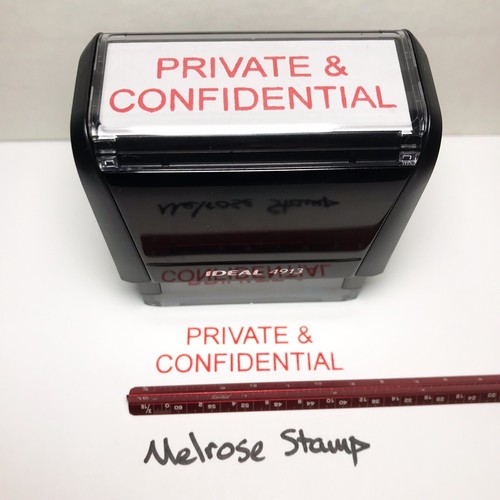Private And Confidential Rubber Stamp Red Ink Self Inking Ideal 4913 | eBay
