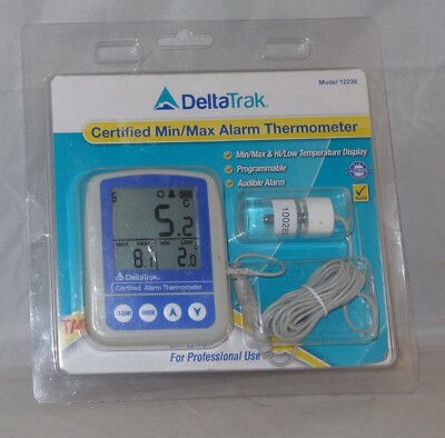 DeltaTrak 12238 Certified Min-max Alarm Vaccine Temp Thermometer NEW | eBay