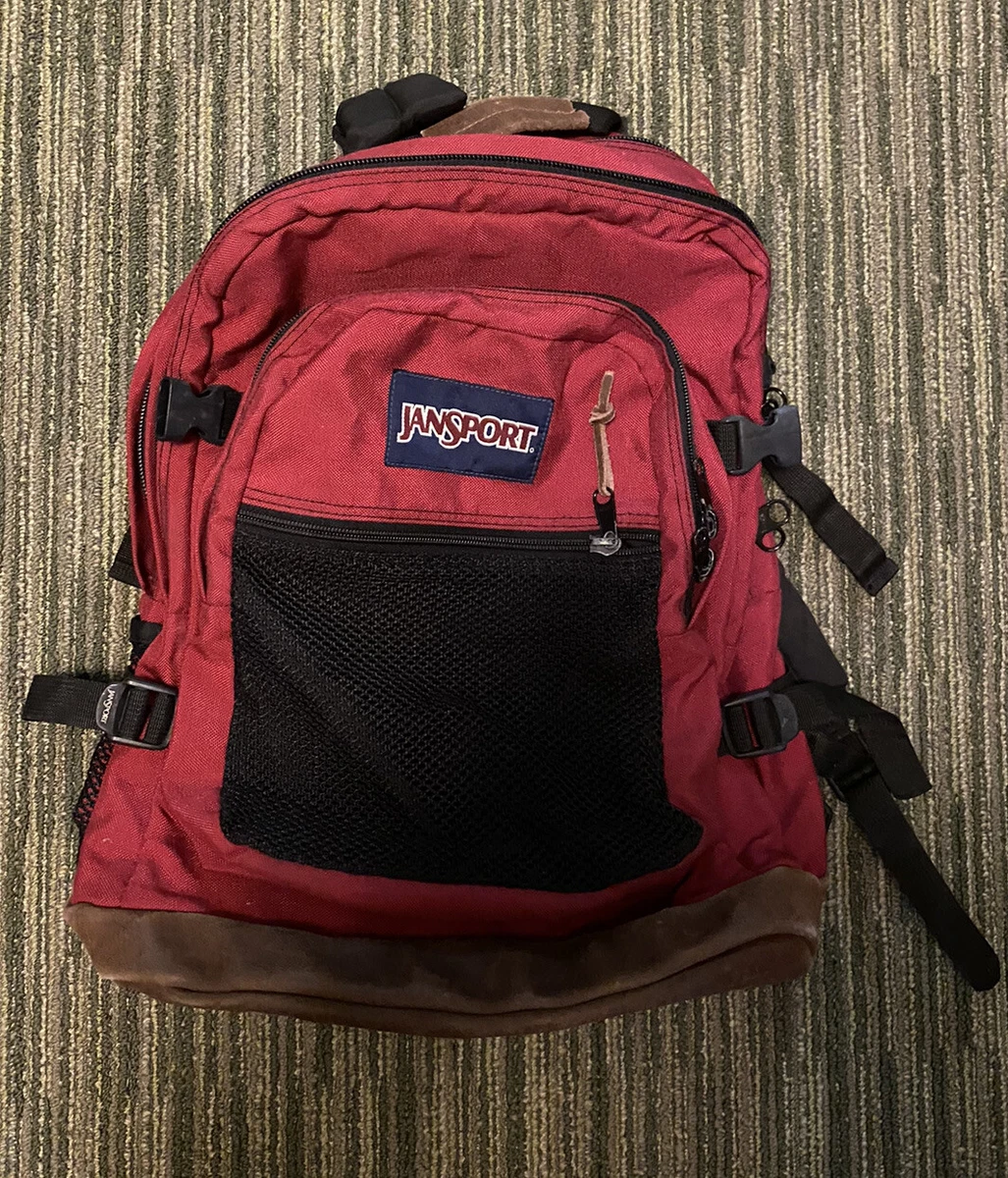 Jansport Red Backpack With Leather Bottom Cheap Sale ...
