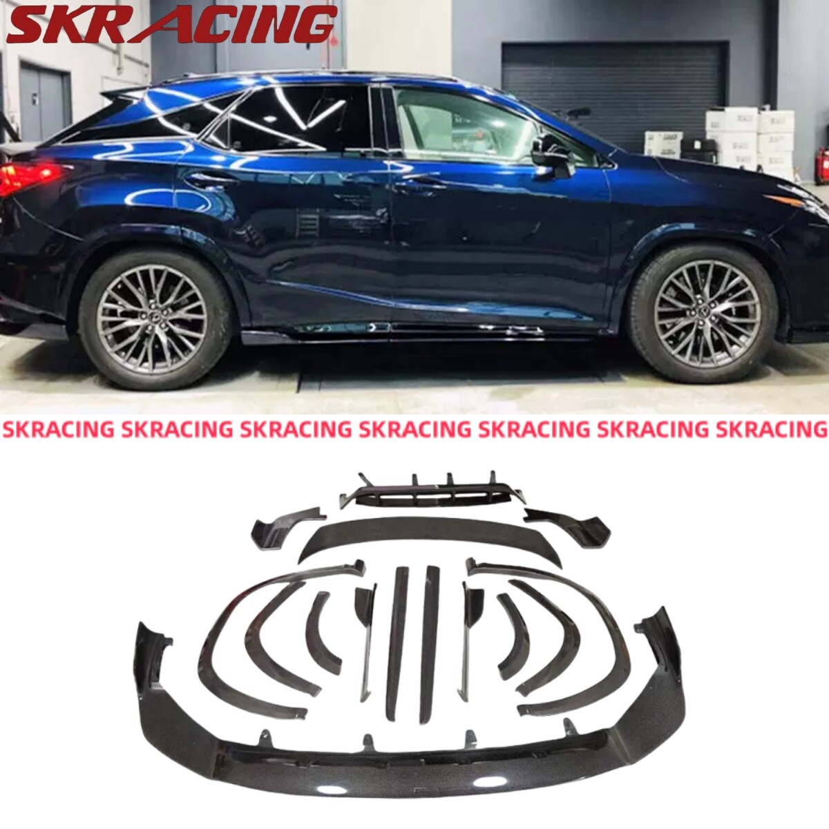 Fits Lexus RX300 450h 16-19 Front Rear Lip Bumper Side Skirts Rear ...