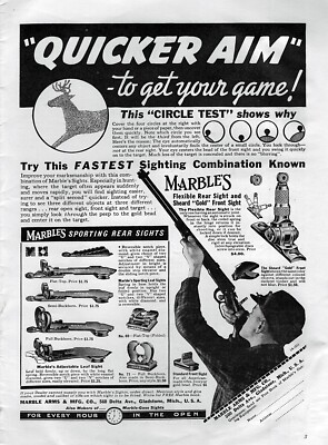 1938 Marble Arms Front & Rear Gun Sights Original Print Ad | eBay