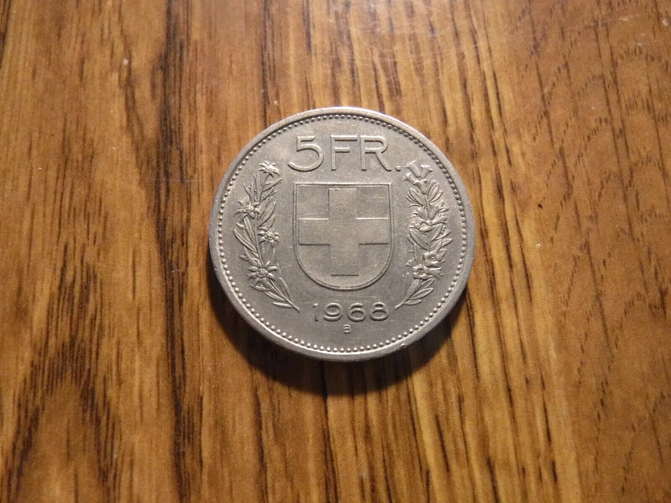 SWITZERLAND 5 FRANCS 1968 COIN (T336) | eBay