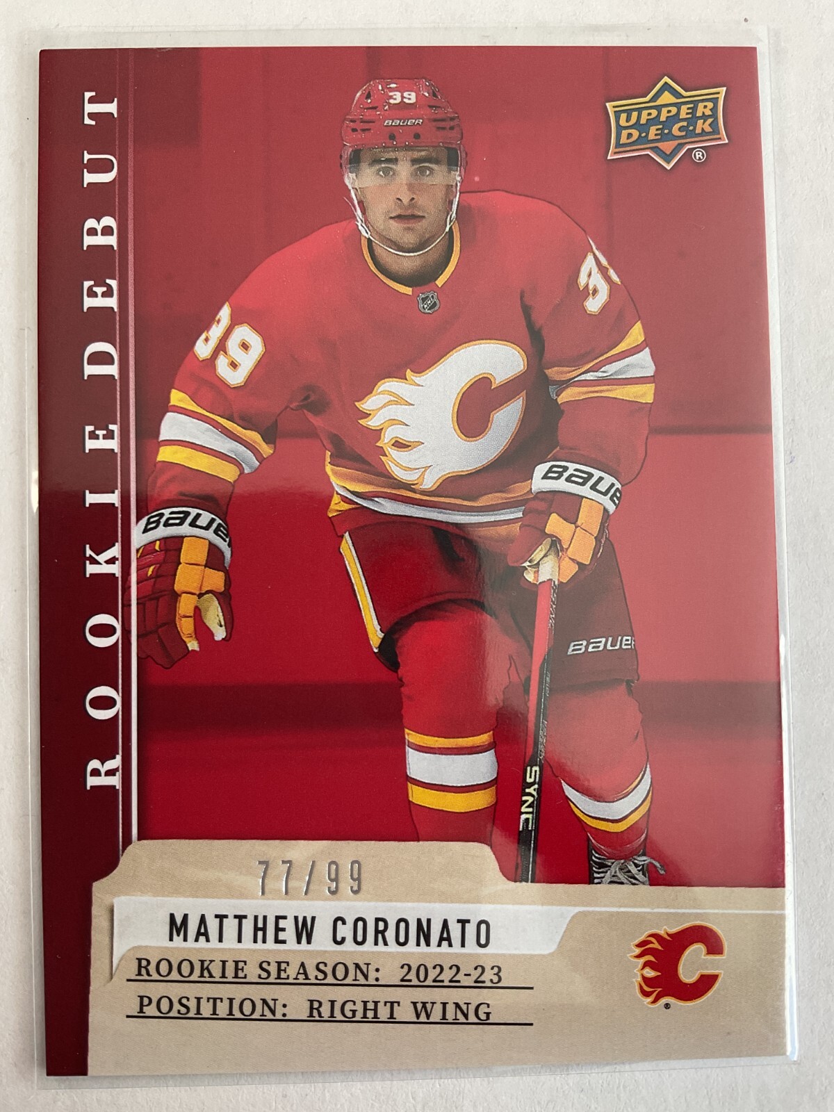 Matthew Coronato 2023-24 Upper Deck UD Rookie Debut Red Parallel RC ...