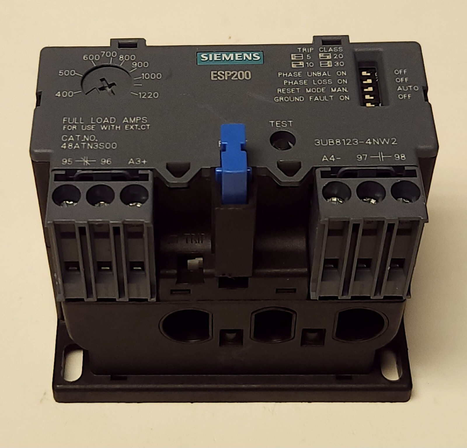 SIEMENS 48ATN3S00 ESP200 Overload Relay 3UB8123 4NW2 400-1220 AMP | eBay