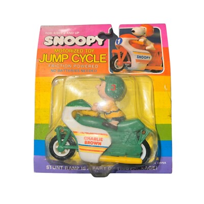 1966 Charlie Brown Snoopy Motorized Jump Cycle Motorcycle NOS | eBay