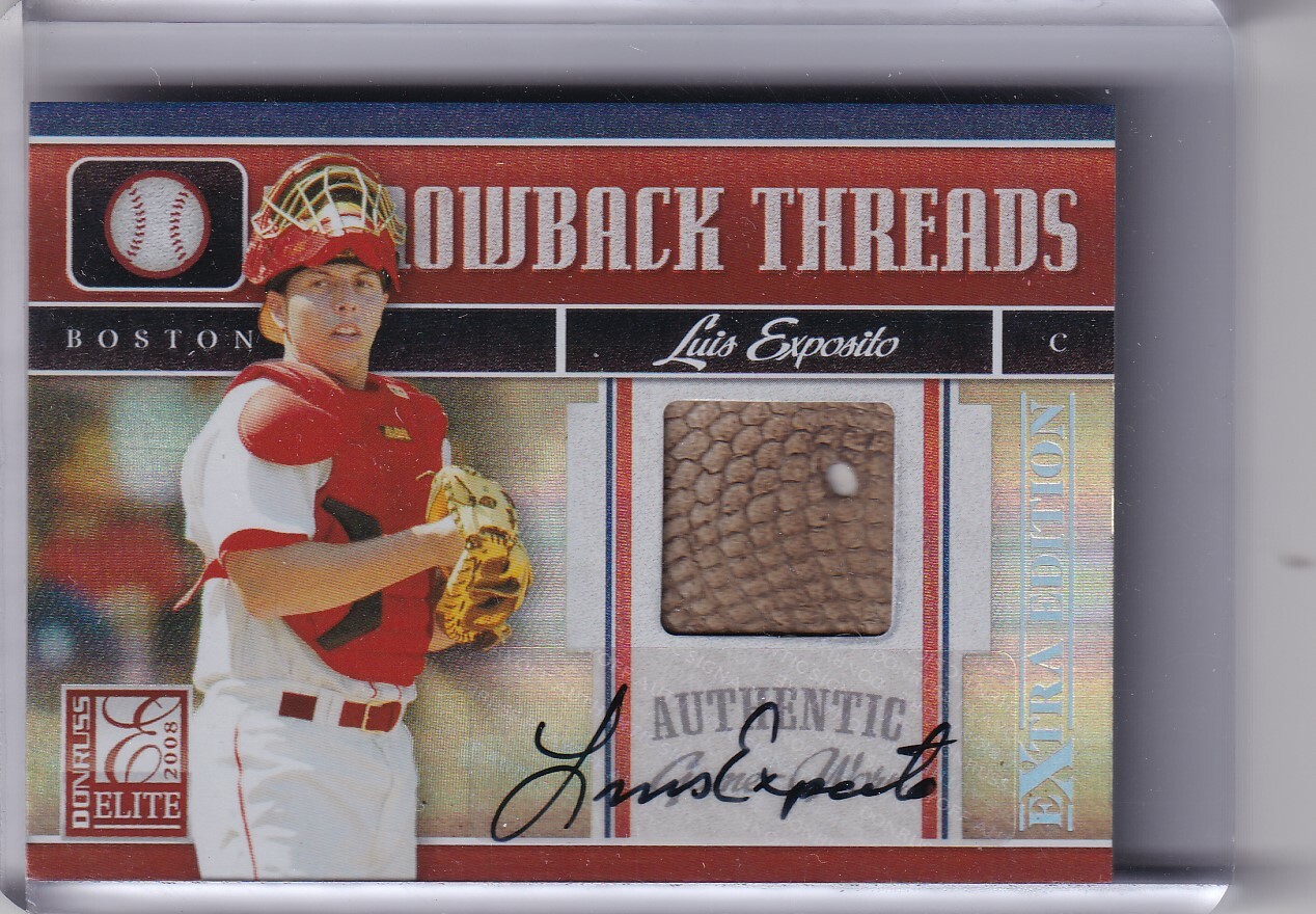 2008 DONRUSS ELITE #TTS15 LUIS EXPOSITO AUTOGRAPH RELIC RED SOX 22/25 ...