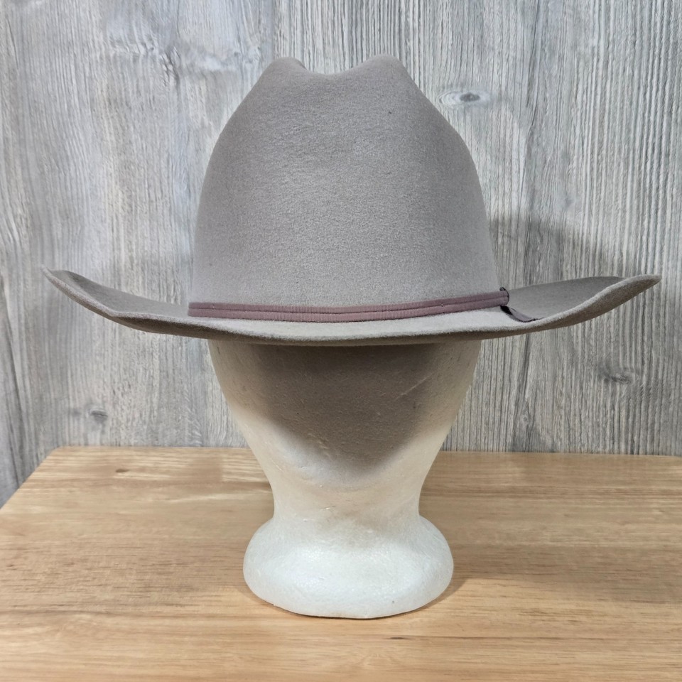 Miller Bros Gray Western Cowboy Hat Wool Felt Cattleman Crease Fedora 7 ...