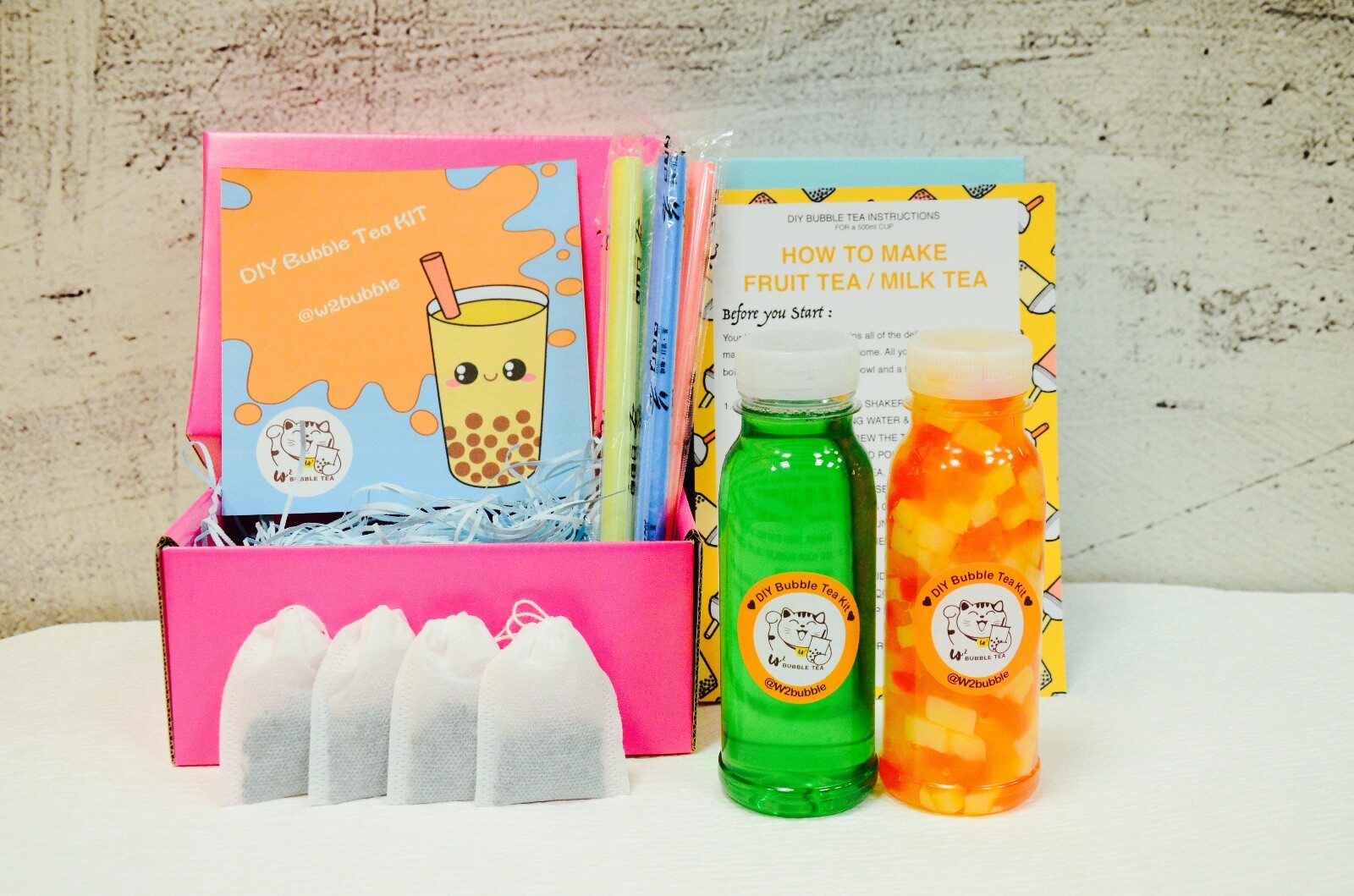 DIY Bubble Tea Box, Boba Fruit Tea KIT Box (1 Flavour / 5 Servings ...