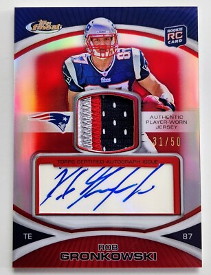2010 Topps Finest Rob Gronkowski Auto RC Patch 31/50 Clean Ultra Rare ...