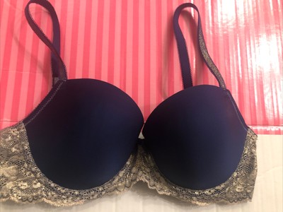 Victoria secret bra Dream Angels Lined Demi Size 32D Blue Gold | eBay