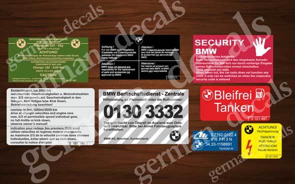 RESTORATION AUFKLEBER DECALS STICKERS SET FOR BMW E30 E34, E36, E39 E60 ...